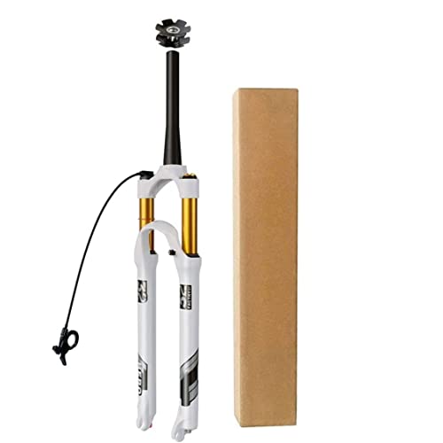 LYYCX Air Mountain Bike Front Fork 26 27.5 29 Inch,Travel 140mm1-1/8 Disc Brake Suspension Fork Bike Accessories Manual/Remote Lockout with Adjustment (Color : Tapered Remote Lock, Size : 26 inches
