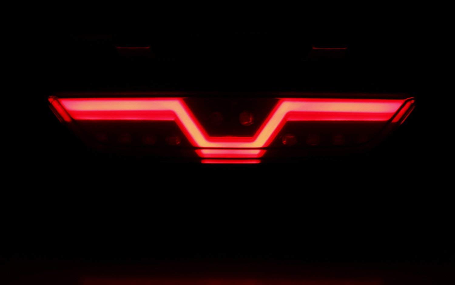 iJDMTOY Smoked Lens LED Rear Foglamp Compatible With 2015-2017 Ford Mustang, Full Red LED Tail Light Assembly Functions as Reverse Light & Rear Fog Light