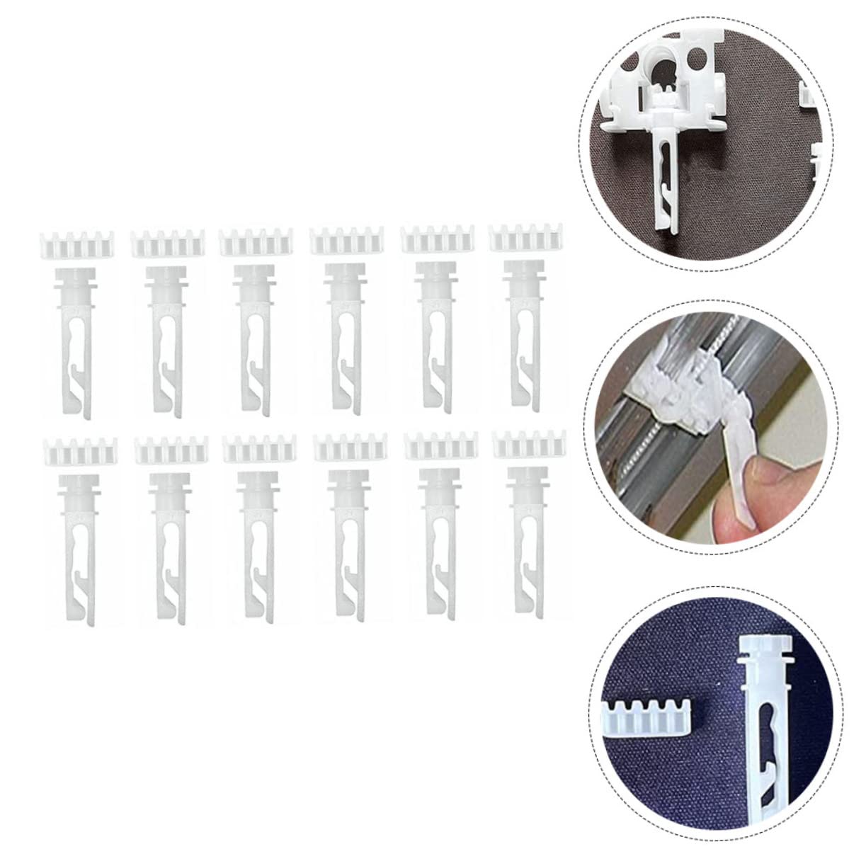 Homoyoyo Vertical Blinds Repair Kit Blinds Replacement Parts 12sets Shutter Gear Tool Household White Plastic Vertical Blinds Replacement Parts Vertical Window Blind