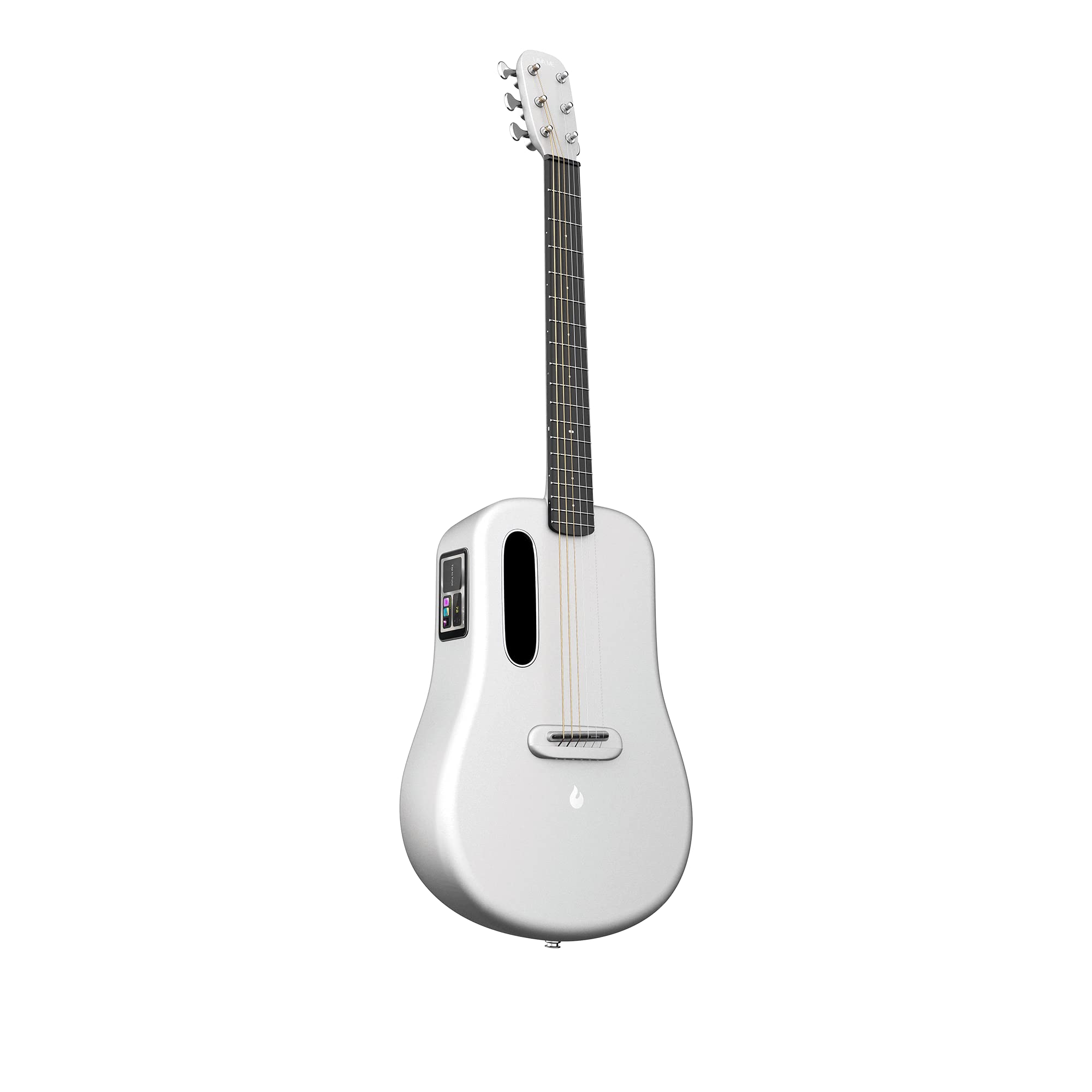 LAVA ME 3 Smartguitar, Carbon Fiber Acoustic Guitar with Tuner, Recording and Beat Functions, Multiple Performance Effects, Suitable for Beginners, Adults, Right Travel Guitar(White 36 inch Space Bag)
