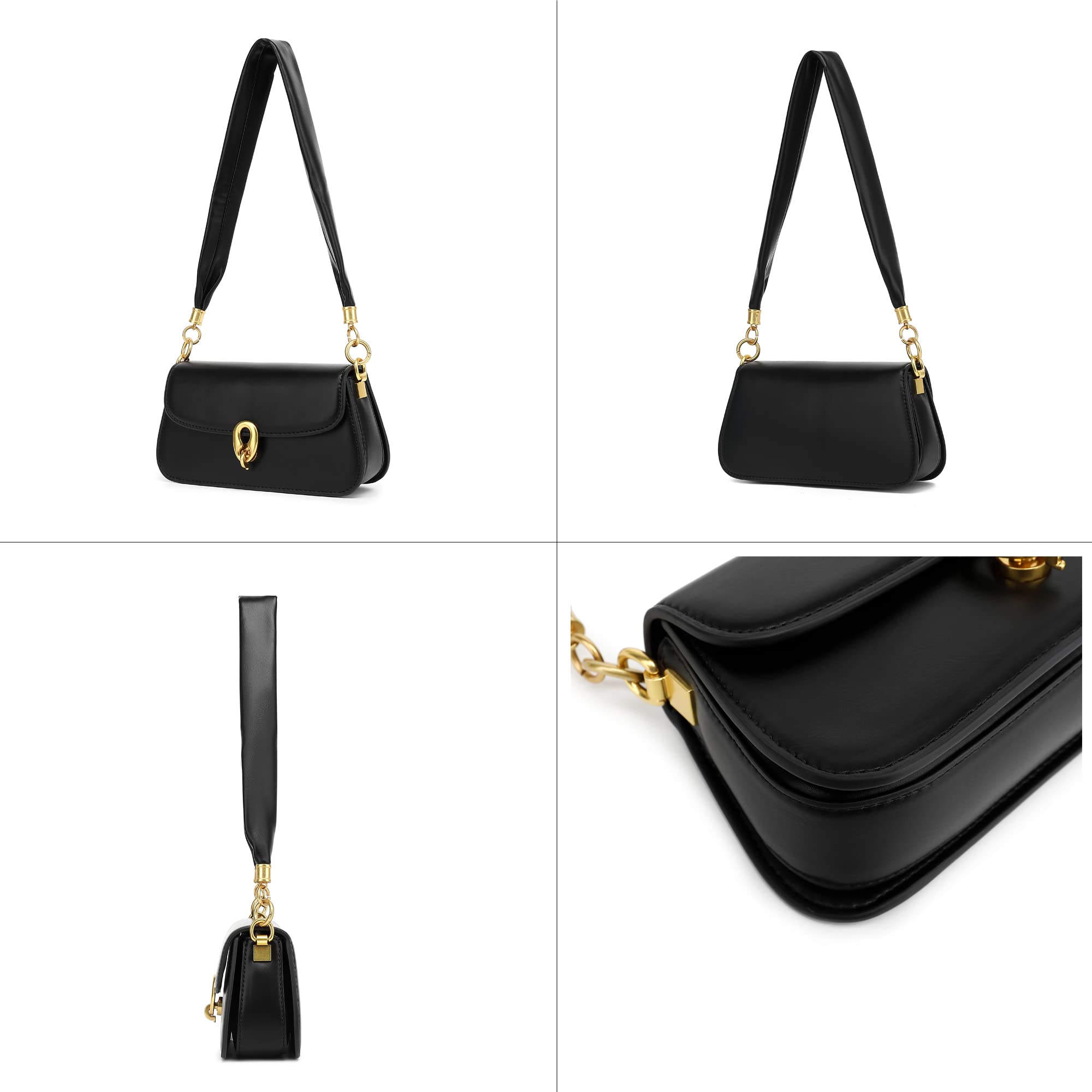 LL LOPPOP Small Stylish Designer Purses Crossbody Bags, Mini Shoulder Bag for Women Black 203701