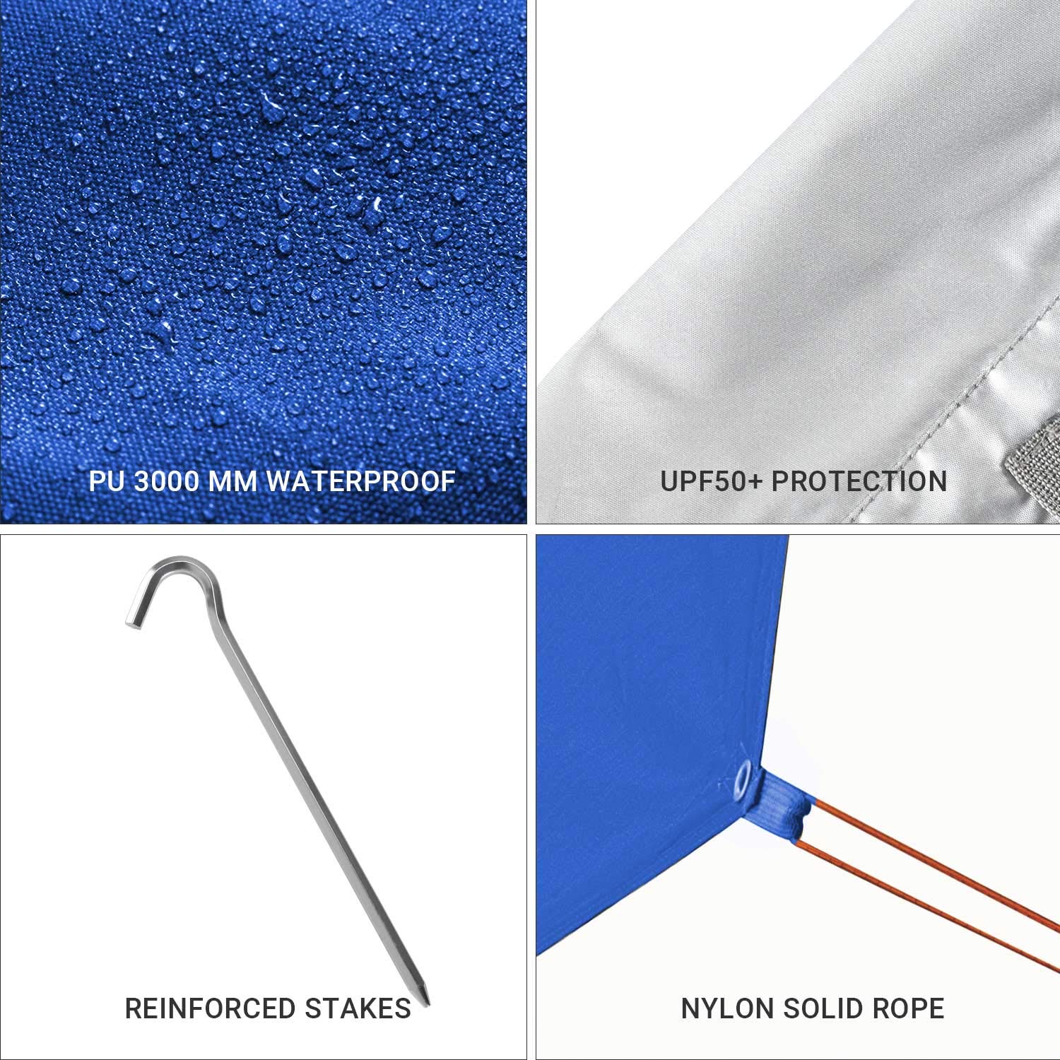 KingCamp Camping Tarp 10ft Oversize Tarp for Camping Lightweight Tearproof Hammock Rain Fly Waterproof Tarp with Silver Coating UPF50+ UV Protection for Backpacking Hiking Traveling Tent Tarps