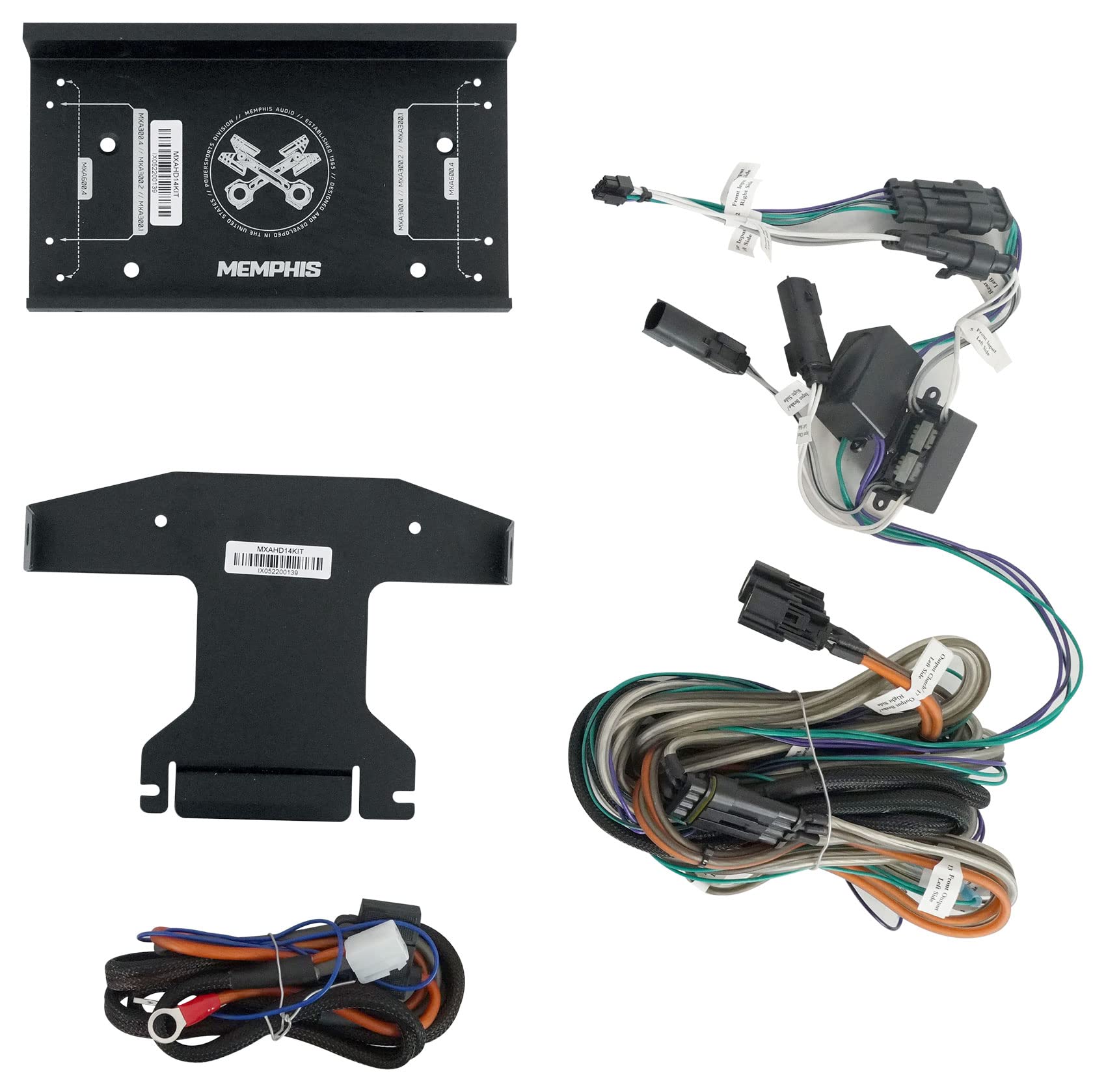 Memphis Audio MXA300.2 300 Watt RMS 2-Channel Amplifier Amp for ATV/UTV/RZR Bundle with MXAHD14KIT Amp Bracket