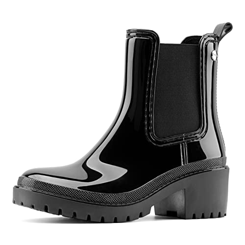 HISEA Women's Ankle Rain Boots Waterproof Chelsea Booties Short Rain Shoes for Women