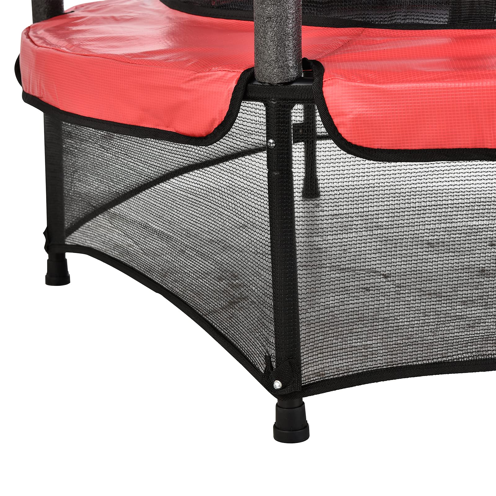 MengK FCH Kinder Trampolin Jumper 140 cm mit gepolsterten Stangen und Sicherheitsnetz, Rosa und Schwarz