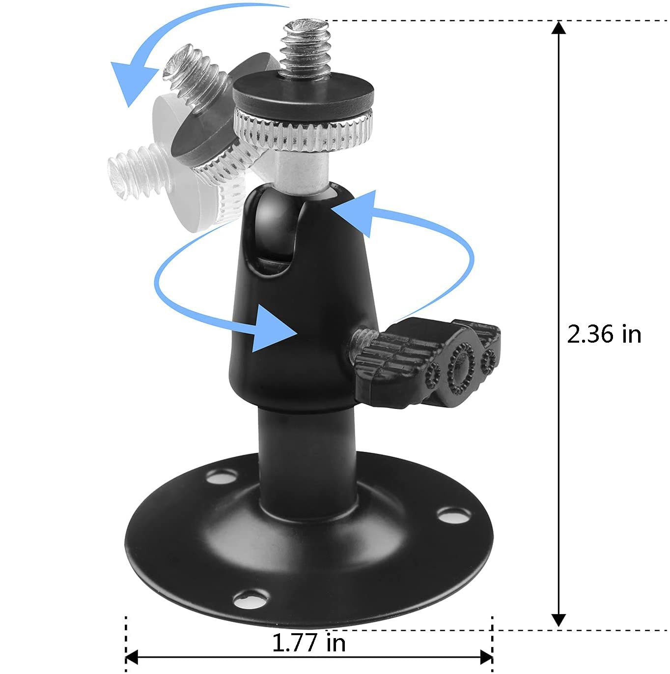 Lupholue Adjustable Security Aluminium Alloy Wall Mount Outdoor Camera Mount with 360° Rotation 1/4" Screw for Oculus Sensor Arlo, Arlo Pro,Arlo Pro 2, Arlo Pro 3, Arlo Ultra Surveillance(4 Packed)