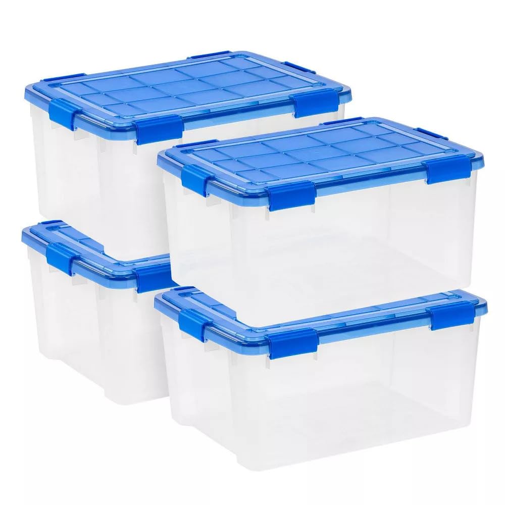 K&J CHIPMUNK 60qt WeatherPro Plastic Storage Bin 4Pcs