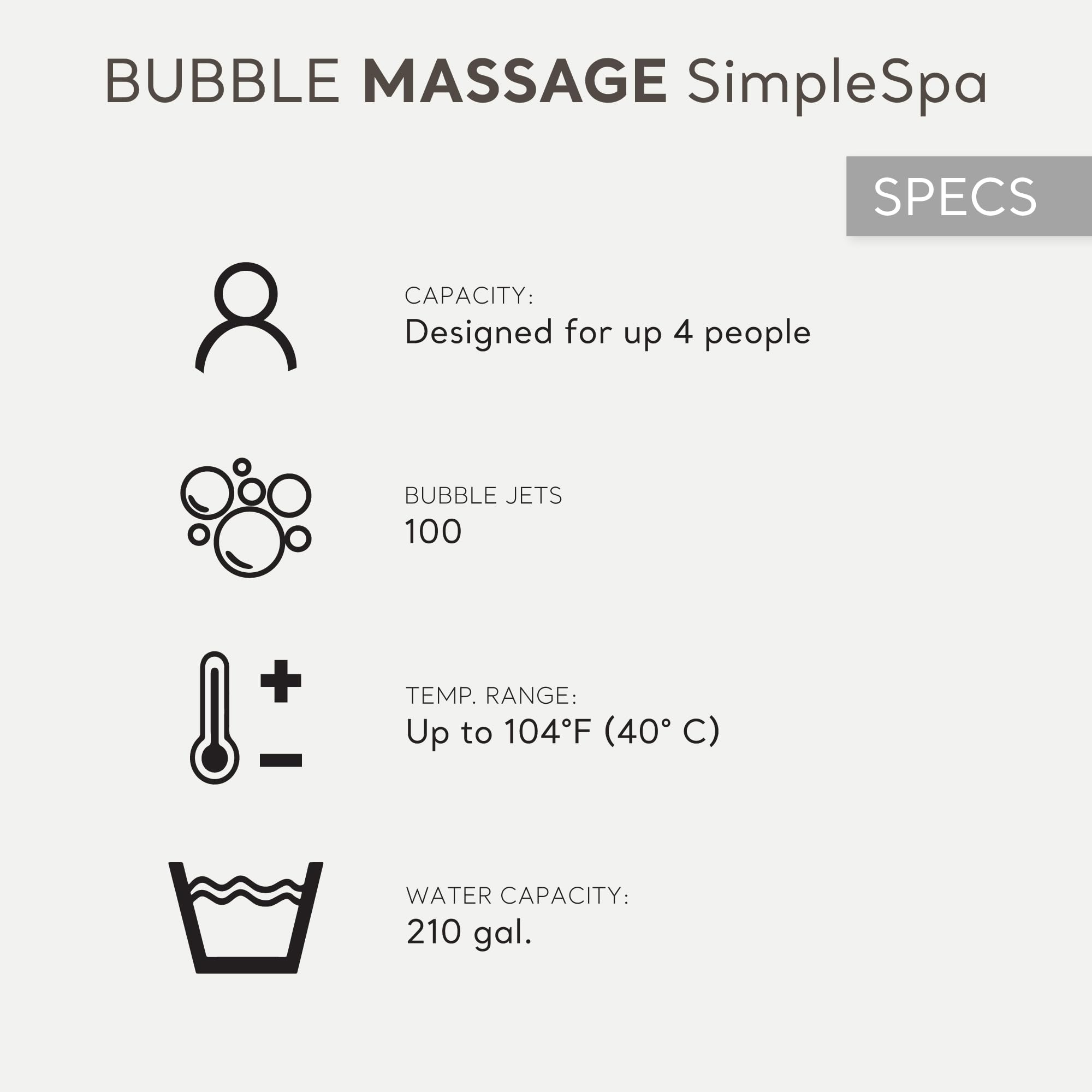 INTEX 28483E SimpleSpa Bubble Massage Spa: includes Insulated Cover β Built-in QuickFill Inflation β Soothing Jets β 4 Person Capacity β 77" x 26"