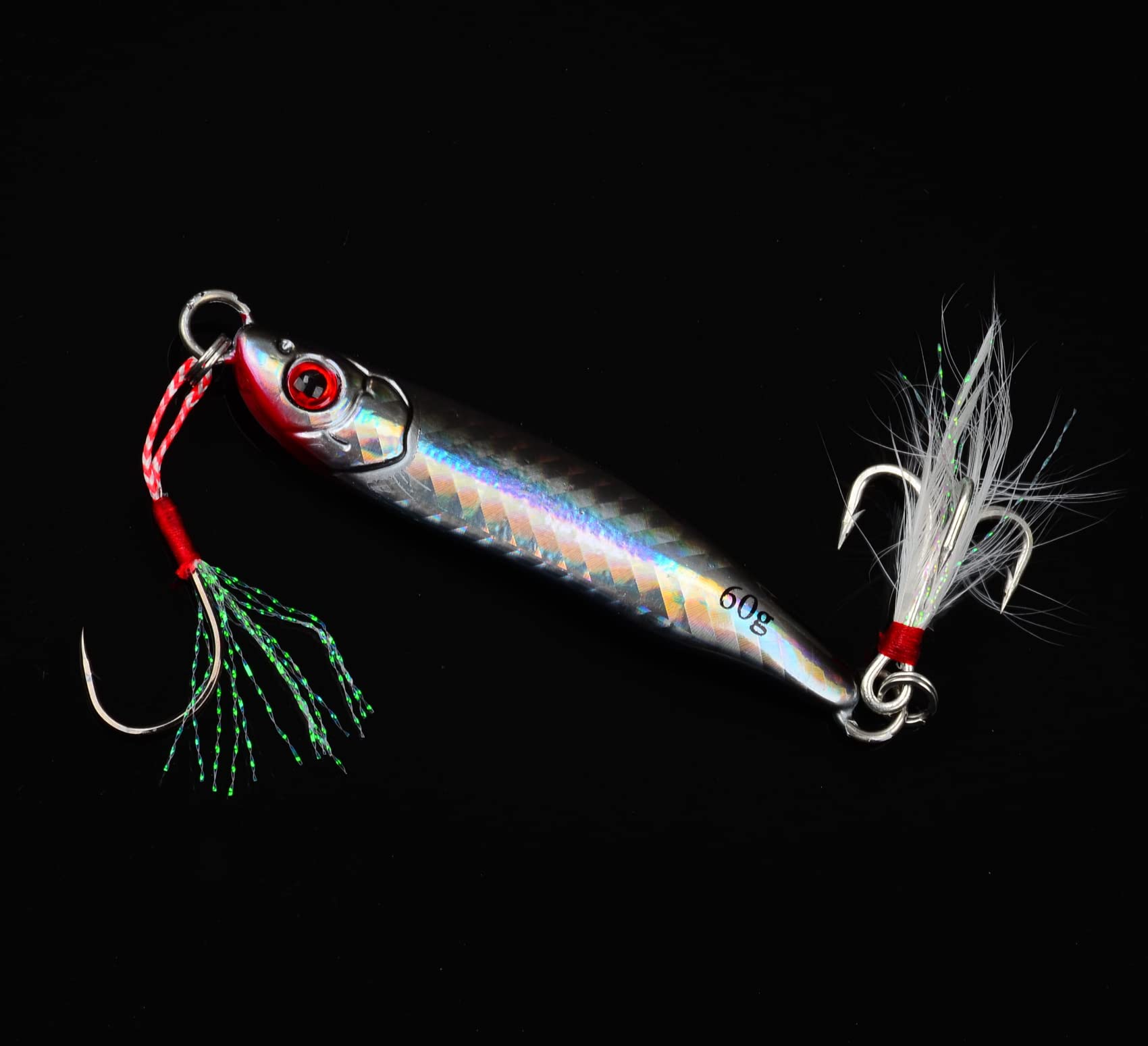 JD Tackle Ocean Saltwater Fishing Metal Lead Jig Vertical Lure 3.5IN 60G / 2.1OZ - 4 Pieces