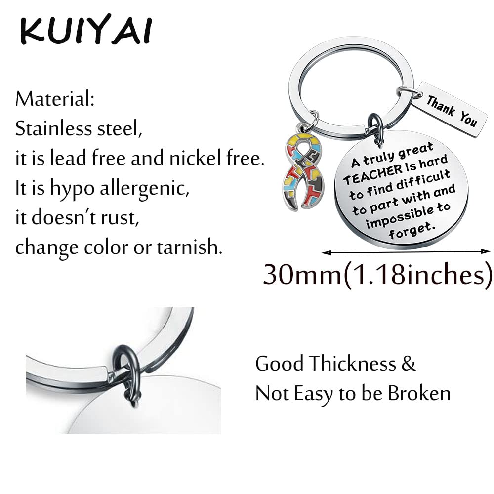 KUIYAI SPED Appreciation Gift Autism Teacher Keychain Autism Awareness Gift Special Education Gift Autistic Gift(AutismTeacherK)