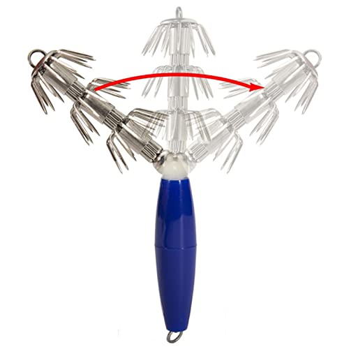 maiduoduo01 Fishing Bait Portable Fake Shrimp Bait Three-Layer Umbrella Hook Fishing Tools Blue