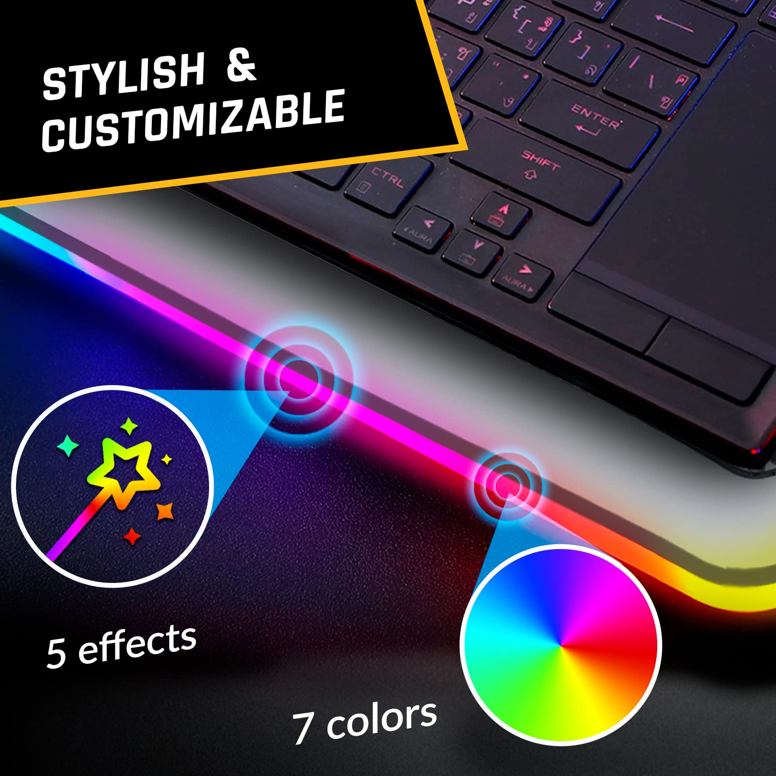 KLIM Ultimate + RGB Laptop Cooling Pad with LED Rim + New 2024 + Gaming Laptop Cooler + USB Powered Fan + Very Stable and Silent Laptop Stand + Compatible up to 17" + PC Mac PS5 PS4 Xbox One - White
