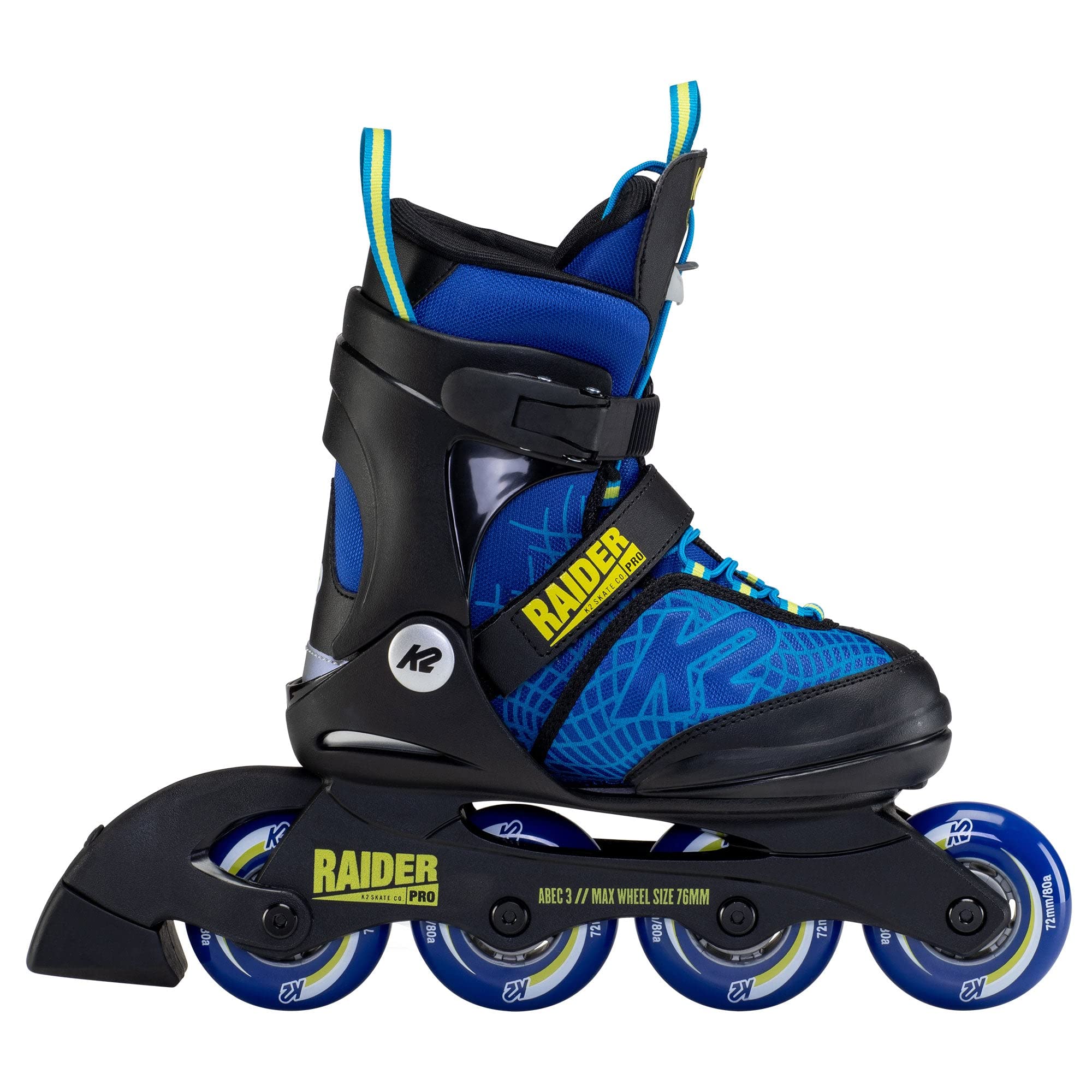K2 Raider Pro Boys Adjustable Inline Skates Blue/Yellow 1-5