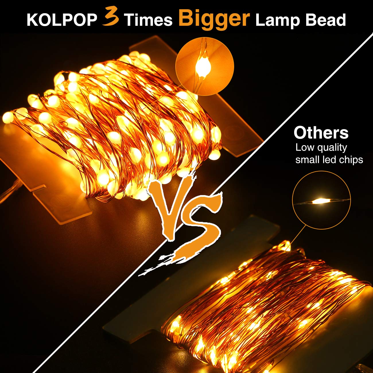 kolpop Solar String Lights Outdoor, 73ft 220 LED (Upgraded Oversize Lamp Bead) Solar Fairy Lights Outdoor Waterproof 8 Modes for Christmas Tree Lights Home Garden Party Patio(Warm White)