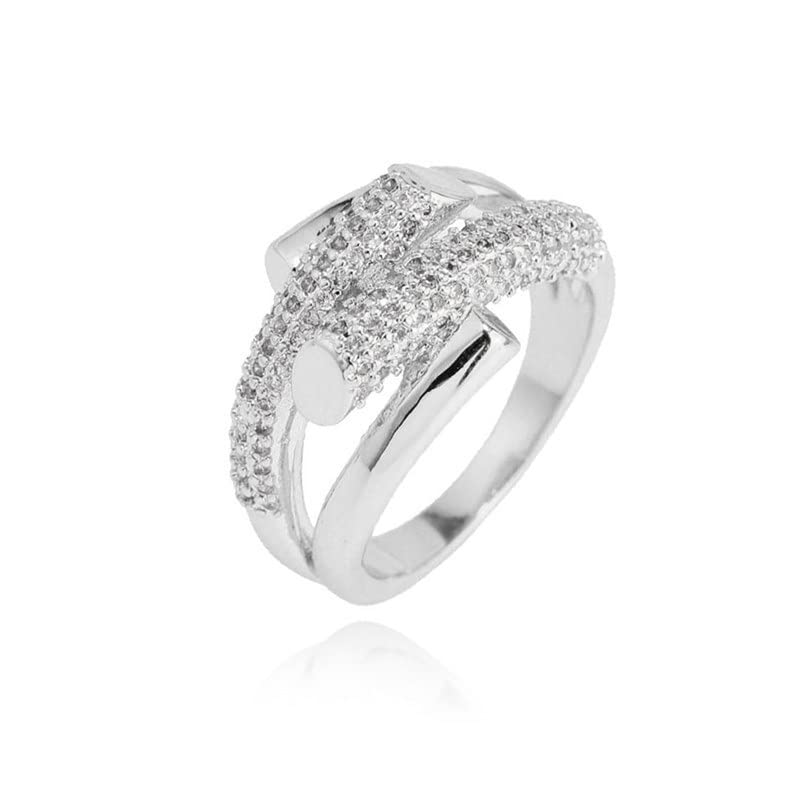 LZSLZS Women's Jewelry Copper Gold Plated Geometric Zircon Rings Delicate Jewelry