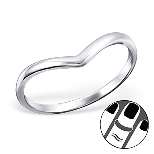 ICYROSE 925 Sterling Silver set of 3 Bow, Plain Pointed, Double Connected Above Knuckle Ring Mid Finger Top