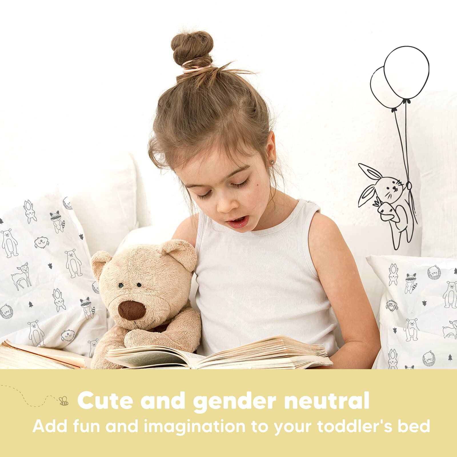 KeaBabies Toddler Pillow with Pillowcase and Toddler Pillow with Pillowcase, Jumbo 14X20-13X18 Soft Organic Cotton Toddler Pillows for Sleeping - Machine Washable Crib Pillow