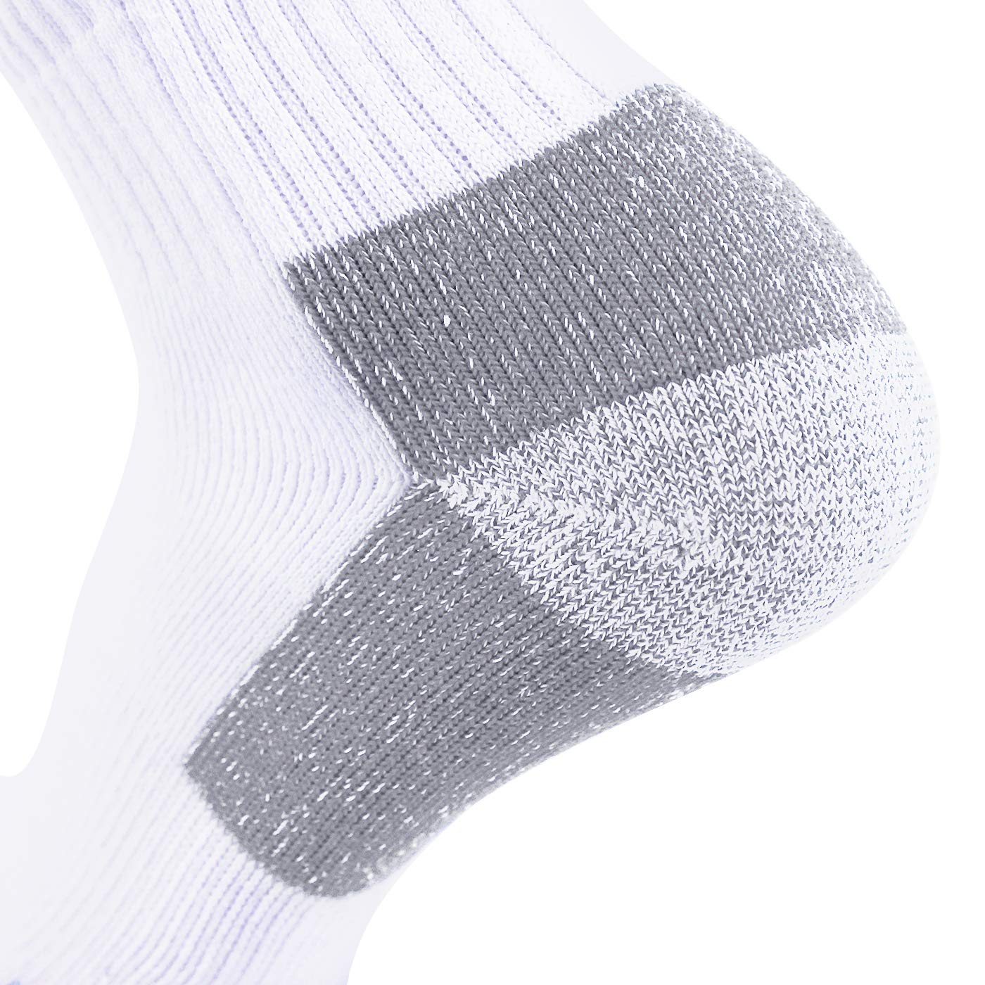 JOURNOW 10 Pairs Men's Cotton Extra Heavy Cushion Low Cut Socks (10-13, White+Light Gray, numeric_10)