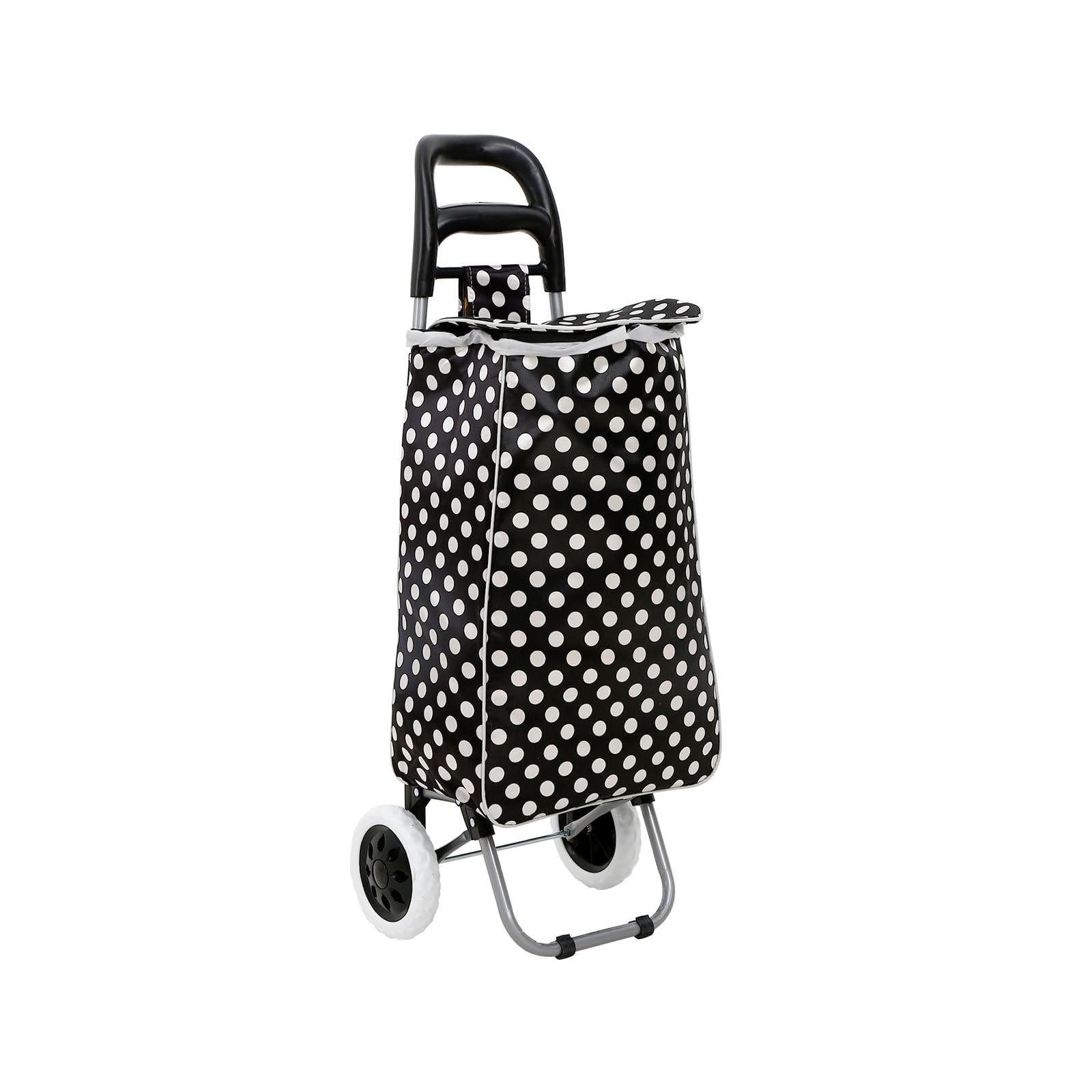 Panana Shopping Truck Folding Grocery Bag 2 Wheels Foldable Cart Hand Truck Storage Carts (Black)