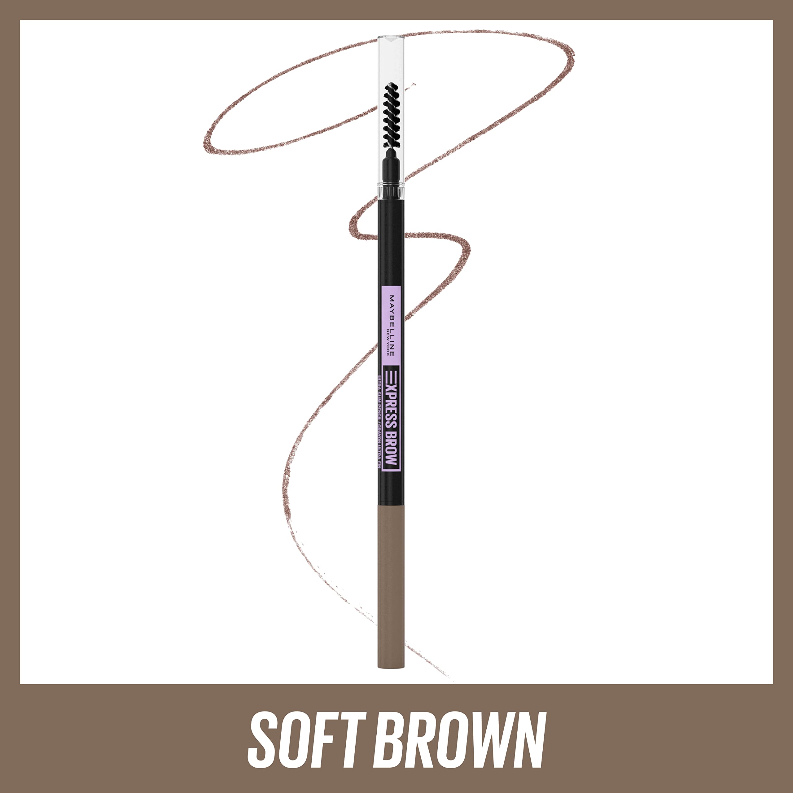 Maybelline New York Brow Ultra Slim Defining Eyebrow Pencil, Soft Brown, 0.003 oz.