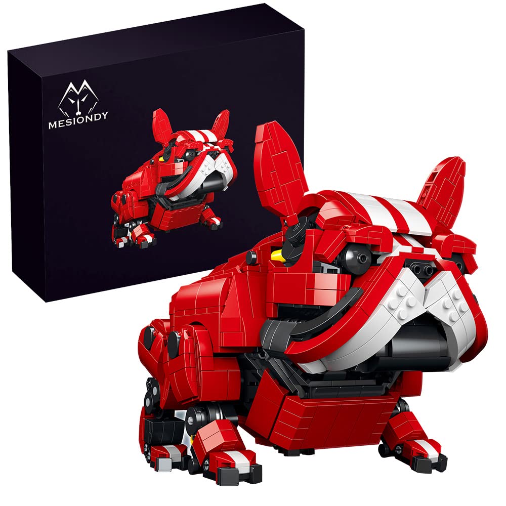 Mesiondy Mechanical Animal Bulldog Toy Building Blocks Kit, Bricks Sets,Toys for Boys & Adults, (1675 Pieces)…………