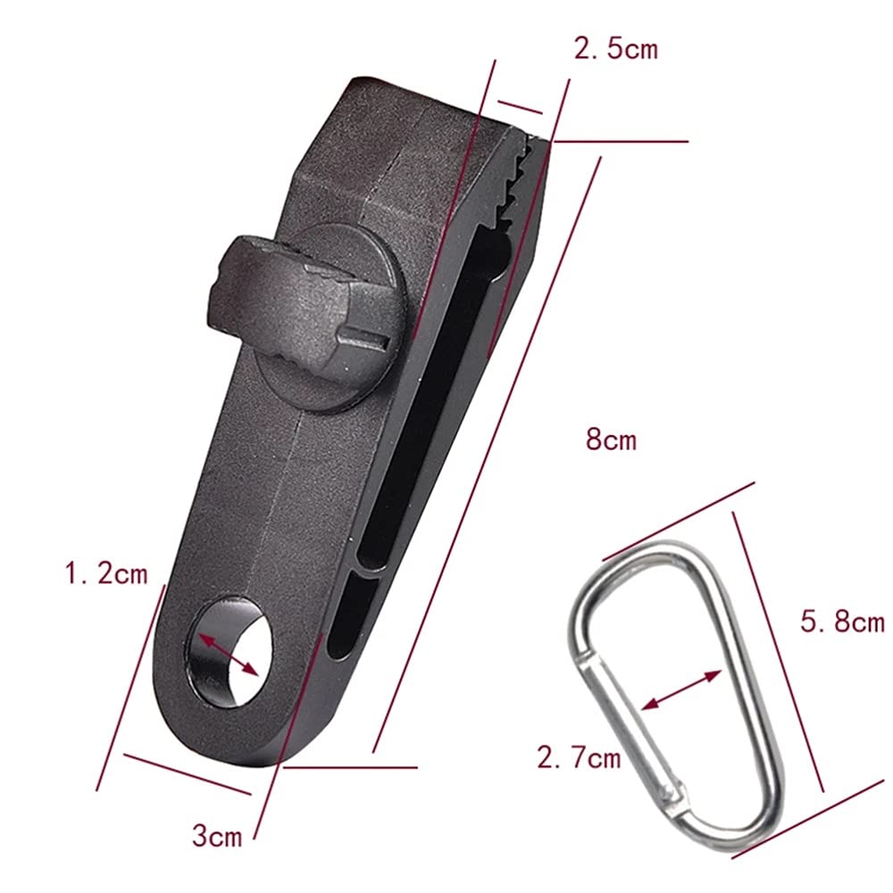 LMMDDP 10pcs Tarp Clips Heavy Duty Windproof Awning Clamp Grip Tent Clips Camping Carabiner Hook Buckle Clip Camping Accessory for Outd