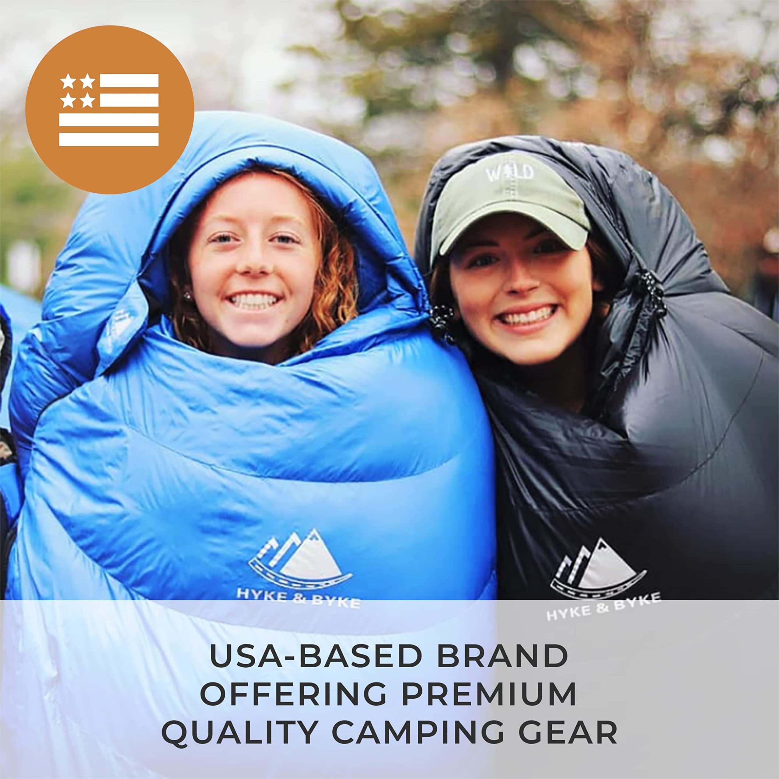 Hyke & Byke Snowmass 0°F Cold Weather Mummy Hiking & Backpacking Sleeping Bag - Duck Down 650 FP 4 Season Sleeping Bags for Adults - Ultralight with Compression Stuff Sack (Black, Long)