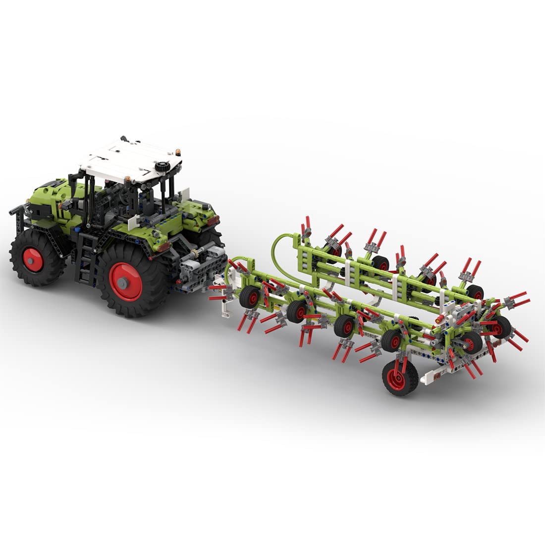 Ottima RC Farm Hay Tedder Building Blocks, Dynamic Extendable Tech Vehicles Tractor Building Kit Compatible with Lego Technic - 2057PCS