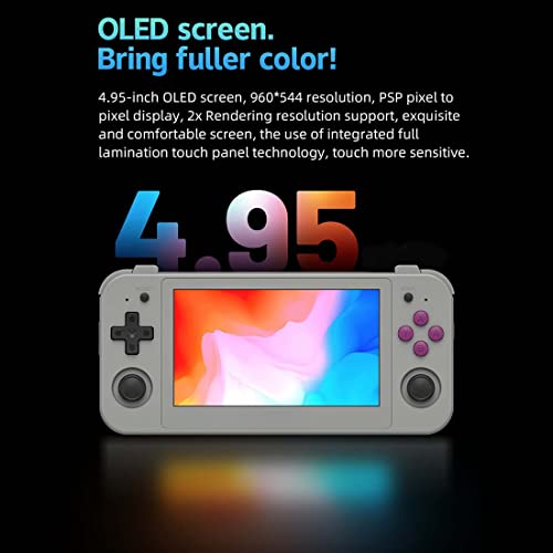 Ottima RG505 Handheld Game Console, 4.95-inch Portable Video Games Console for Boys Adults, 4+128G Retro Arcade Console (No Games) - Turquoise