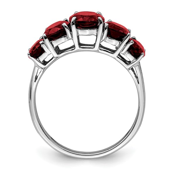 IceCarats 925 Sterling Silver Red Garnet Ring Gemstone Band Size 8