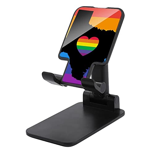 Texas Map LGBT Gay Pride Funny Foldable Desktop Cell Phone Holder Portable Adjustable Stand Desk Accessories