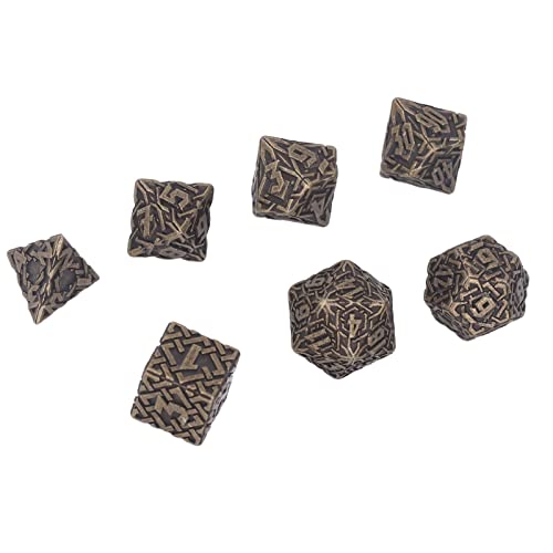 Metal Dice Set, Collectibles Metal Polyhedral Dice Easy to Read 7pcs for Board Games(Type 2)