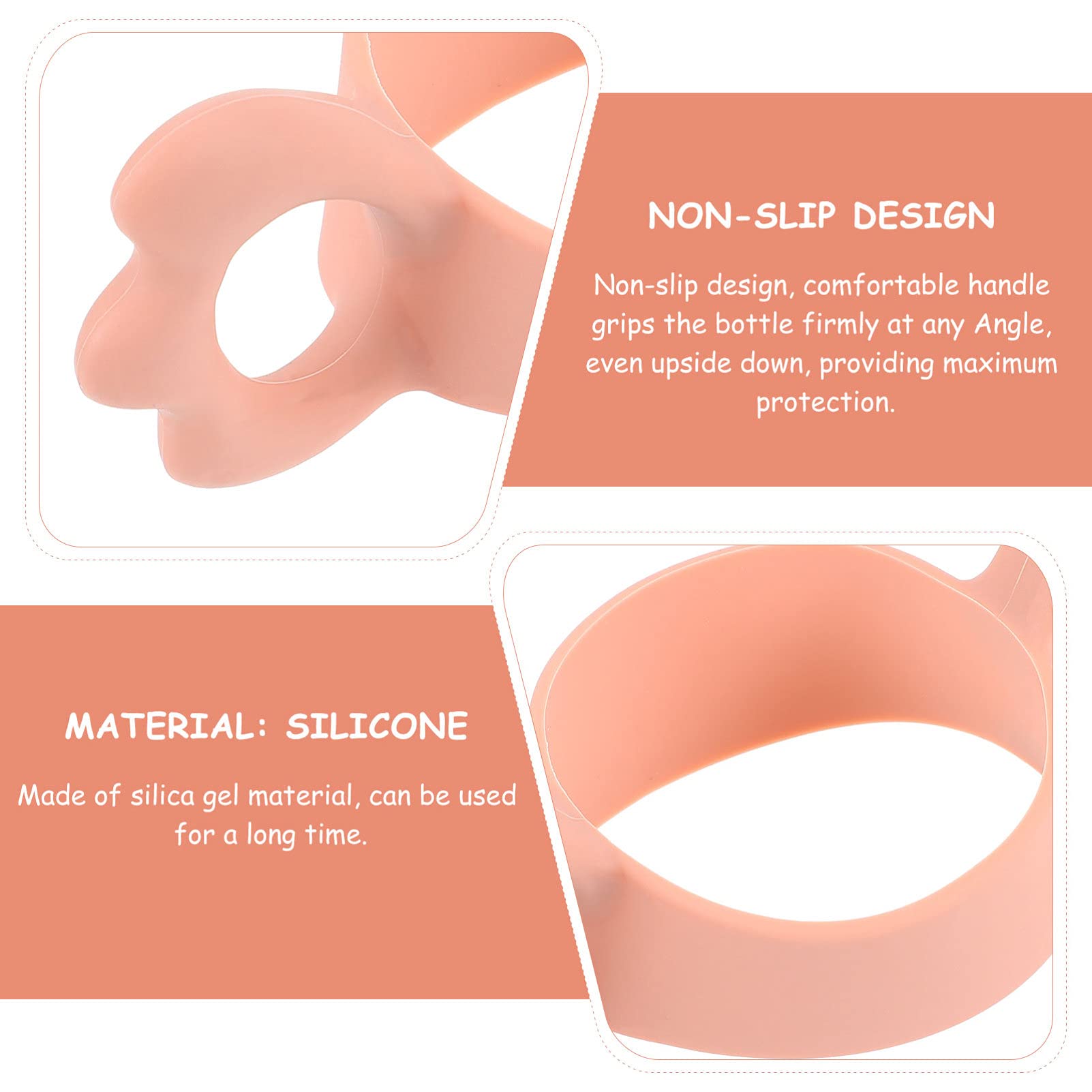 Kisangel Silicone Baby Bottle Handles Universal Silicone Milk Bottle Carry Handles Soft Portable Bottle Holder for Infant Newborn Toddler