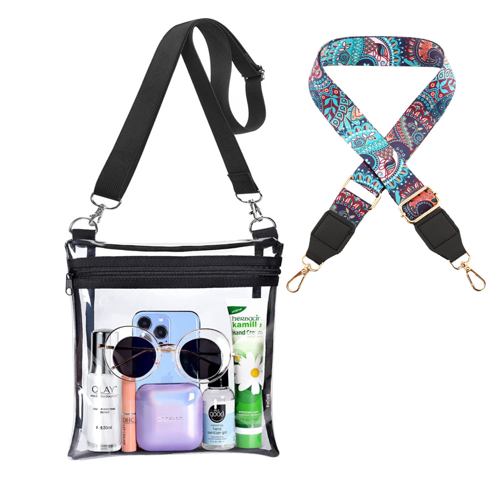 Lolmi Clear Bag Stadium Approved Purse Transparent Crossbody Bags for Women Men