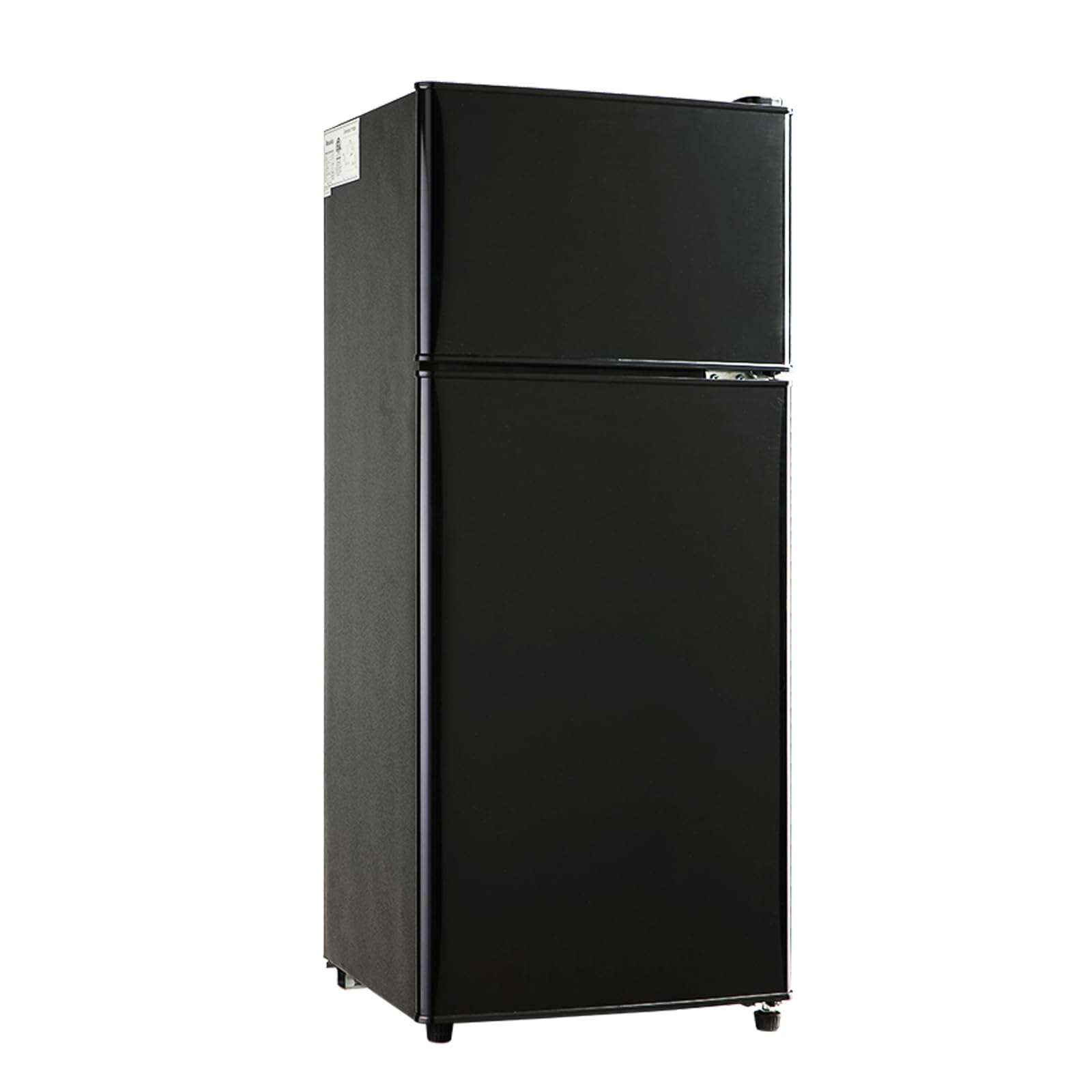 IORBUR KRIB Bling FLS-80-Black 3.5Cu.Ft Compact, Small Refrigerator with Freezer, Retro Fridge with Dual Door, 7 Level Adjustable Thermostat for Garage, Dorm,Bedroom, Office, Apartment, Black