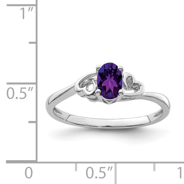 IceCarats 925 Sterling Silver Purple Amethyst February Birthstone Ring