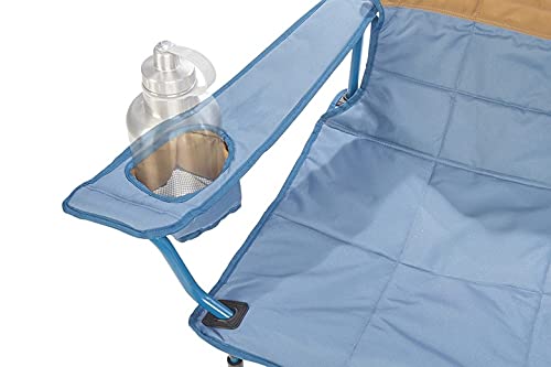 Kelty Low Loveseat with Adjustable Height Arm Rest,Cup Holders for Camping, Alloy Steel, Deep Lake