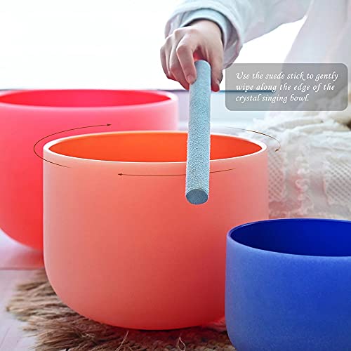 N/A 6"-12" Chakra Note Set of 7pcs CDEFGAB Colored Frosted Quartz Crystal Singing Bowl (Color : 440Hz)