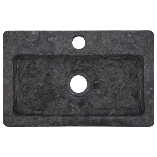 Wall-mounted Sink Gray 15"x9.4"x2.6" Marble,Marble WallMounted Sink: Modern Elegance for Your Bathroom or Washroom Bath Fixtures,Bathroom Sinks