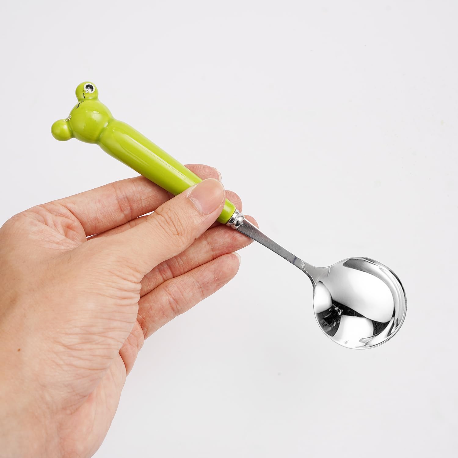 Kawaii Frog Reusable Flatware Cartoon Crocodile Portable Camp Travel Tableware Utensils Case with Stainless Steel Fork Spoon (Frog)