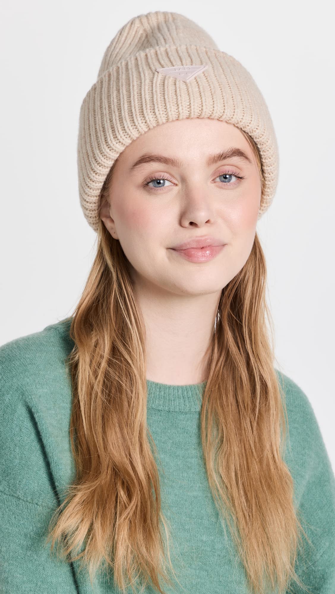 LAST Women's Oversize Beige Beanie, Beige, Off White, One Size