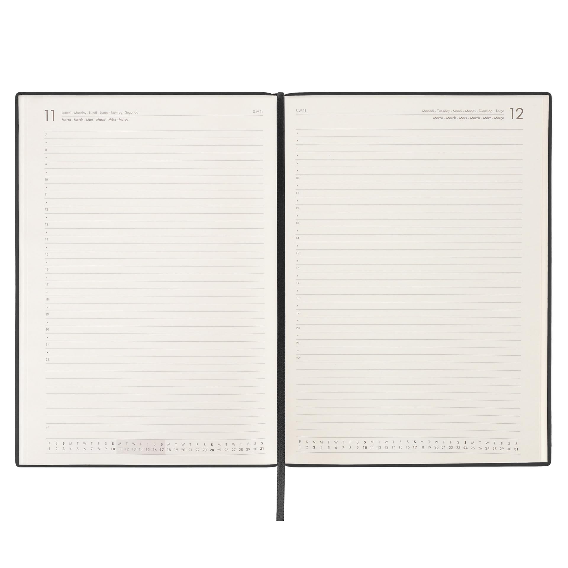 Legami - Maxi Daily Diary, 13 Months, from January 2024 to December 2024 with Weekly Planner January 2025, 400 Detachable Pages, Elastic Closure, Address Book, 21 x 29.7 cm, Black Onyx