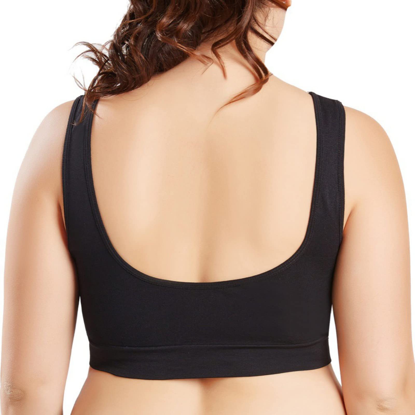 KOERIM 3 Pack Women Wire-Free Sports Bra Seamless Adjustable Running Workout Yoga Bra Breathable