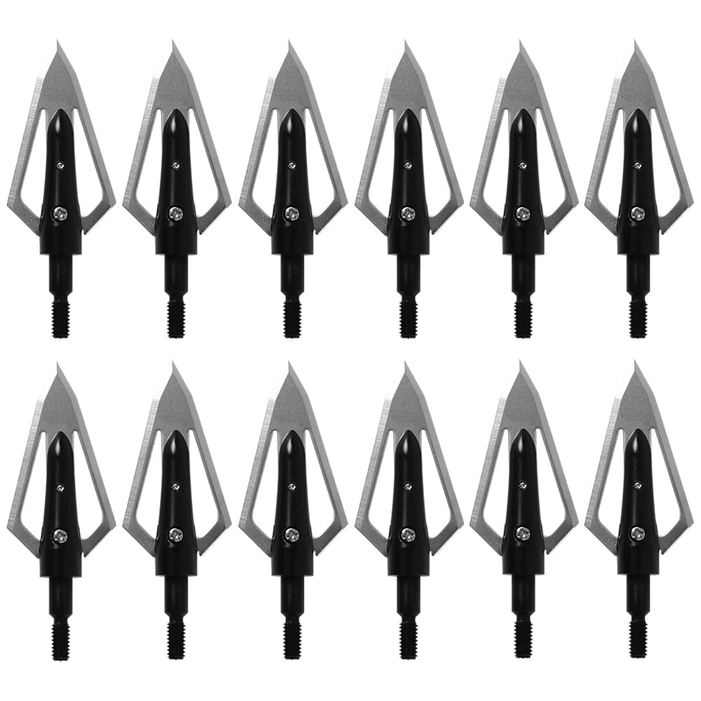 KY-MOCRIS Hunting Arrowhead Cutting Blade Archery Broadhead Traditional Crossbow Compound Bow Arrowhead (Black)