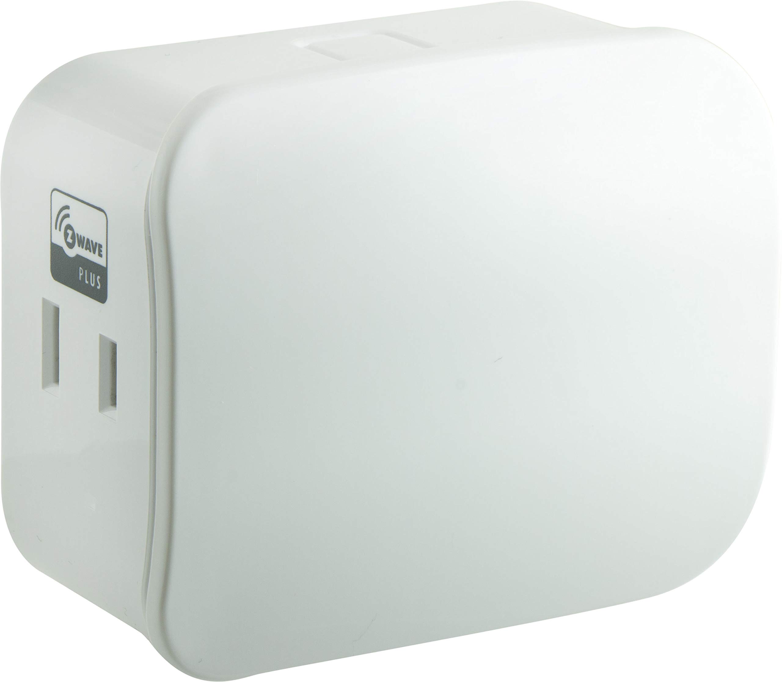 JASCO Z-Wave Plus Smart Dimmer Plug, 1 Polarized Outlet, Full Dimming, Repeater/Range Extender, Zwave Hub Required, Works with SmartThings Wink and Alexa, 28166 , White