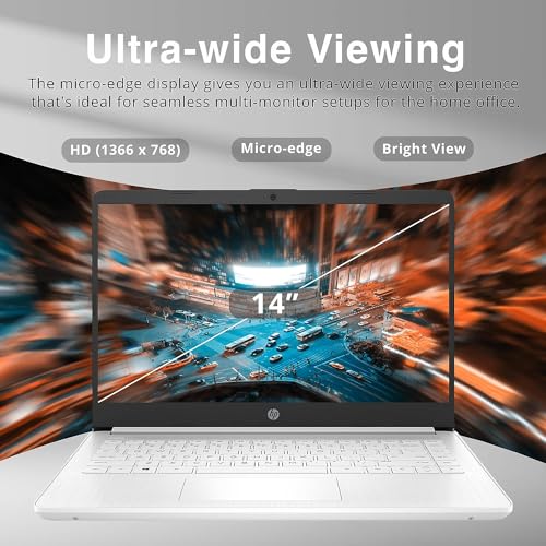 HP Premium 14" Stream HD Laptop, Intel Celeron N4120 CPU, 8GB RAM, 64GB eMMC, Webcam, Intel UHD Graphics, 1 Year Office, Bluetooth, WiFi, HDMI, Windows 11s, Pink, 32GB Hotface USB Card (Renewed)