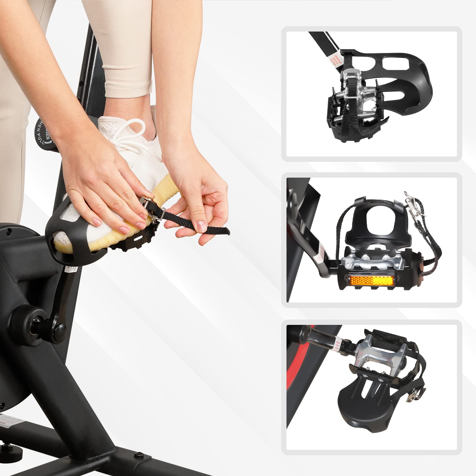 kotia Stationary Bike 4D Adjustment Seat Spin Exercise Bikes with Adjustable Feet 260lbs Capacity Exercise Bikes