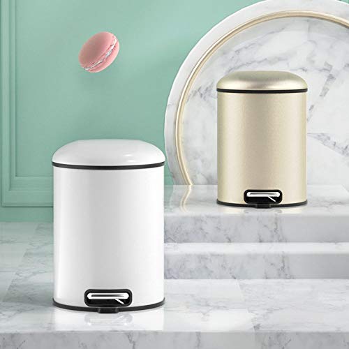 WPYYI Black White Bedroom Marble Trash Can Kitchen Cute Bathroom Bucket Garbage Bin ( Color : D , Size : 12L )
