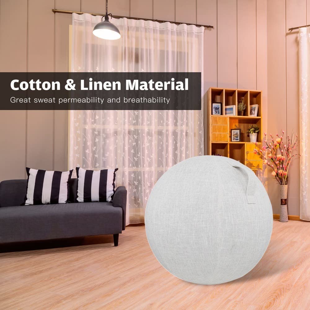 MengK 55cm/65cm/75cm Cotton+Linen Protective Ball Cover Exercise Ball Protection Skin Wrap Accessory