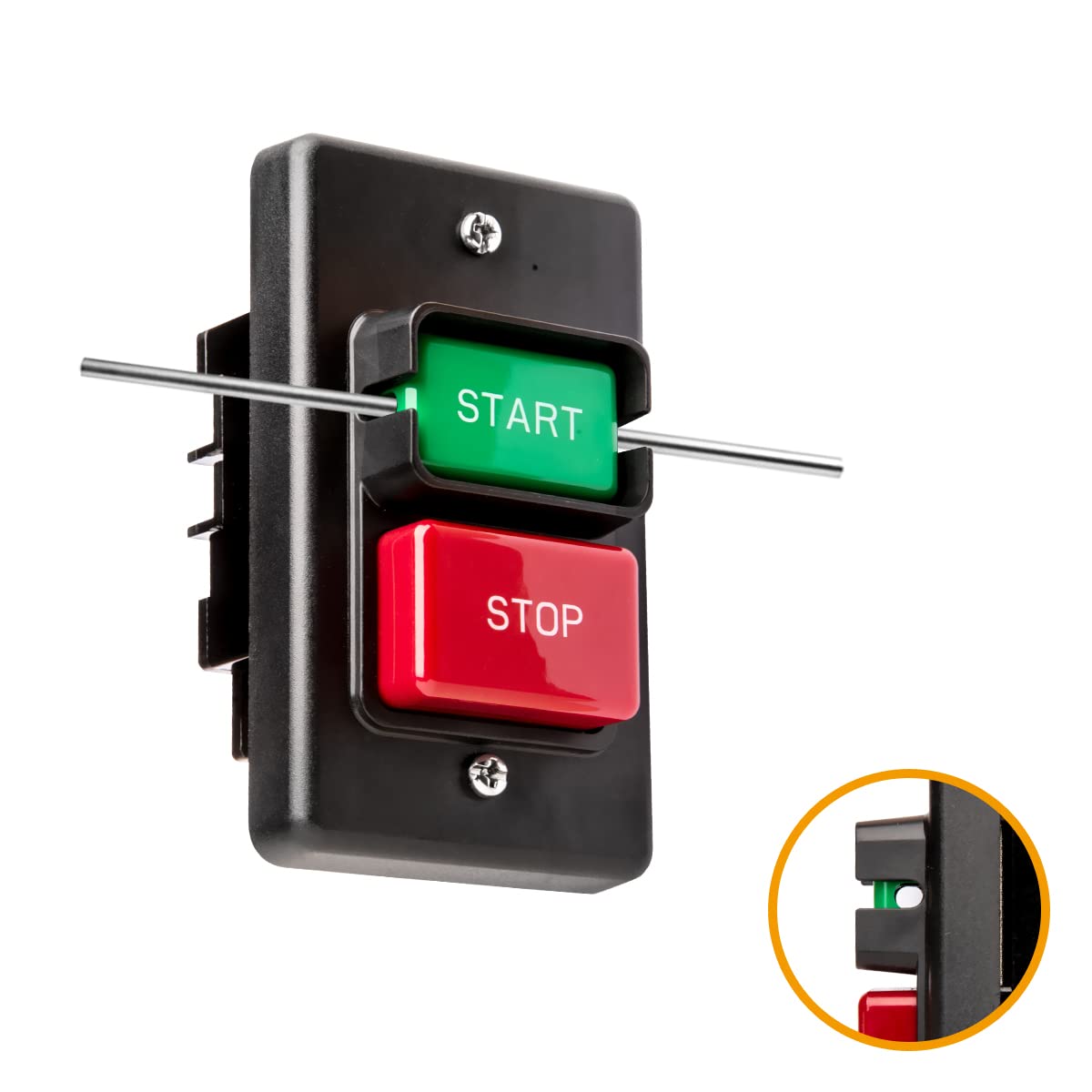 POWERTEC 71652 110/220V Single Phase On/Off Switch with Screws for Gang Box Installation, fits Table Saw, Router Table, Drill Press, Bench Saw, Band Saw